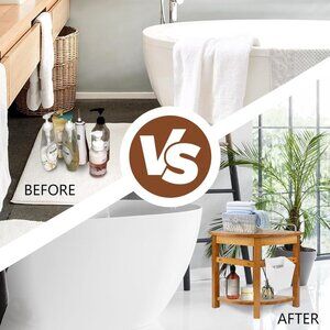 Bath | 19 Teak Shower Bench With Shelf Waterproof Shower Stool With ...